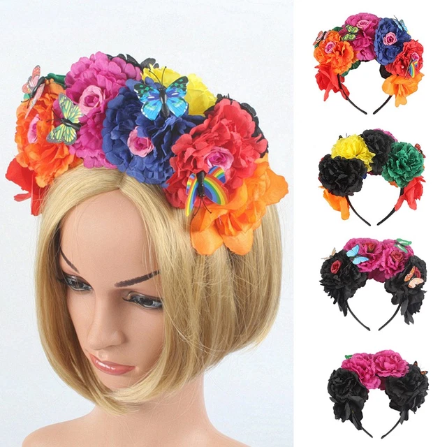 ARTIFICIAL FLOWER BUTTERFLY Halloween Party Headband for Women Girls ...
