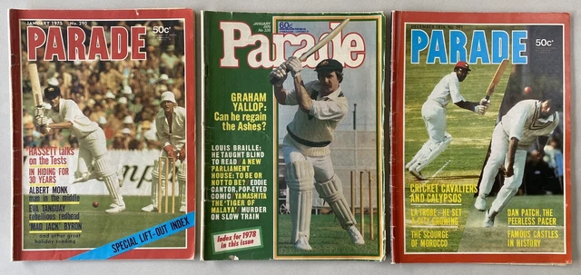 1970S AUSTRALIAN PARADE Magazines Lot - Classic Test Cricket Cricketers ...