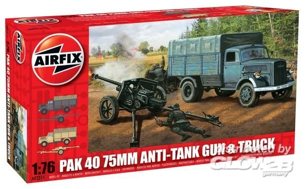 AIRFIX - OPEL Blitz & PAK 40 Anti-Tank Gun 75mm Modell-Bausatz 1:76/72 ...