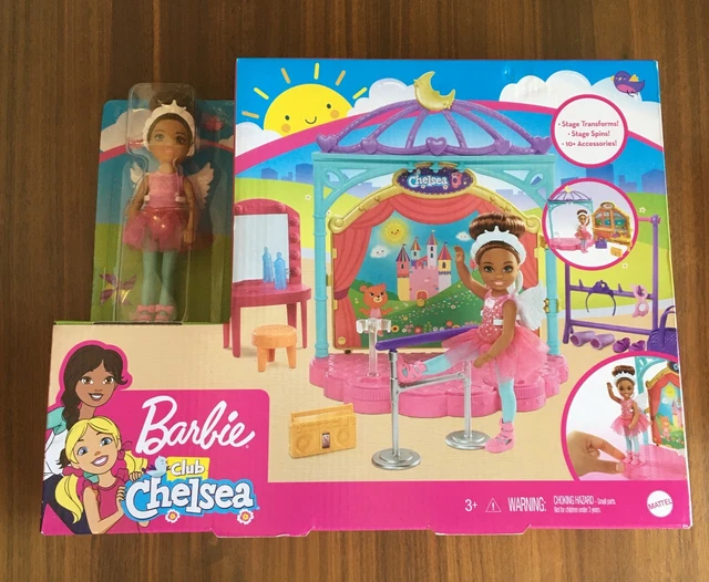 BARBIE CLUB CHELSEA Ballet Playset Transforming Stage Chelsea Ballerina ...