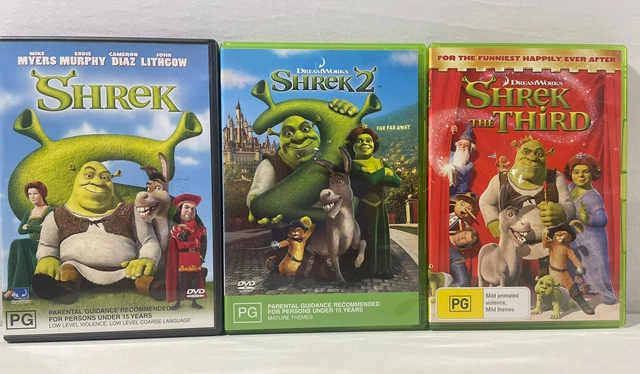 SHREK TRILOGY PARTS 1,2 & 3 DVD Bundle PAL Region 4 VGC £10.59 ...