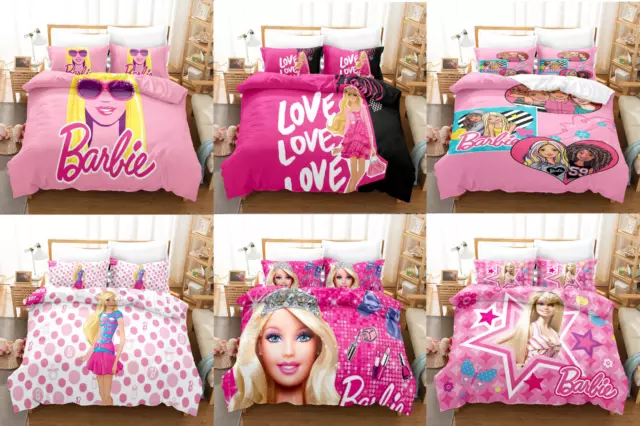 Barbie Collection Single Double Queen King Bed Quilt Cover Set £40 64