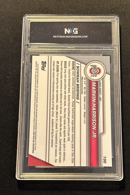 MARVIN HARRISON JR 2023 Bowman Chrome 1st #100 Rookie RC Graded NXG 10 Gem Mint $28.61 - PicClick CA