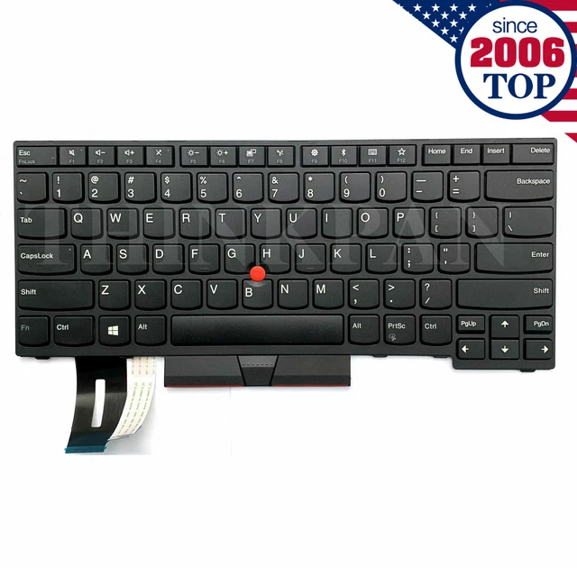 LENOVO THINKPAD 14” E495 Genuine Laptop US Keyboard 01YP400 PK131663A00 ...
