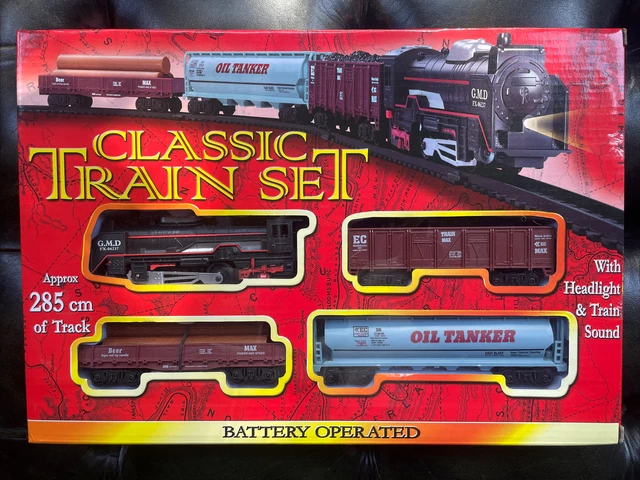 CLASSIC BATTERY OPERATED Train Set With Tracks Light Engine 285 Cm Of ...