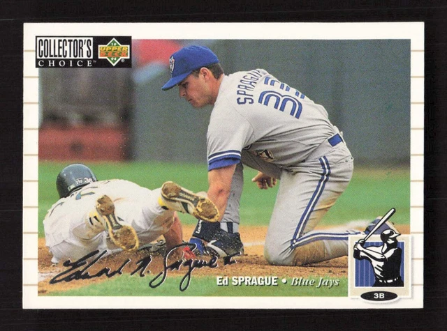 1994 COLLECTOR'S CHOICE argent signature Ed Sprague #423 Toronto Blue ...