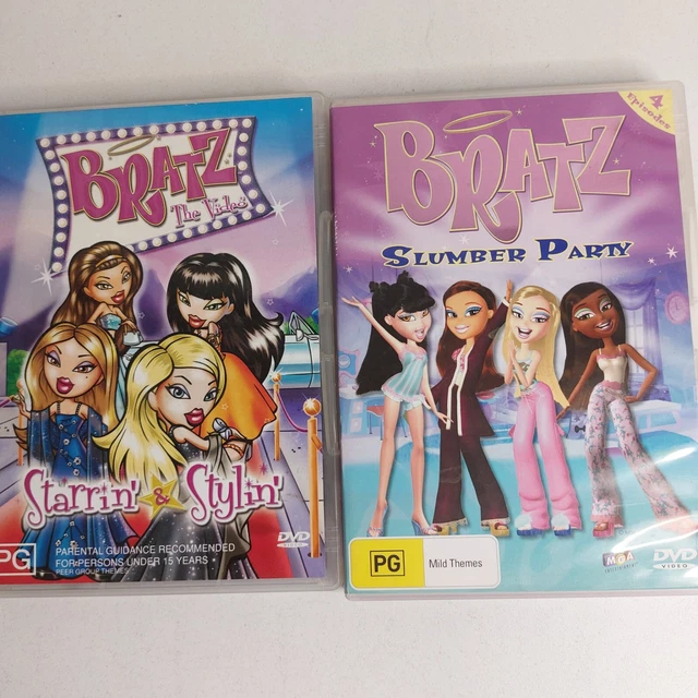 BRATZ DOUBLE DVD Bundle Lot Movie Set Starrin' & Stylin' Slumber Party ...
