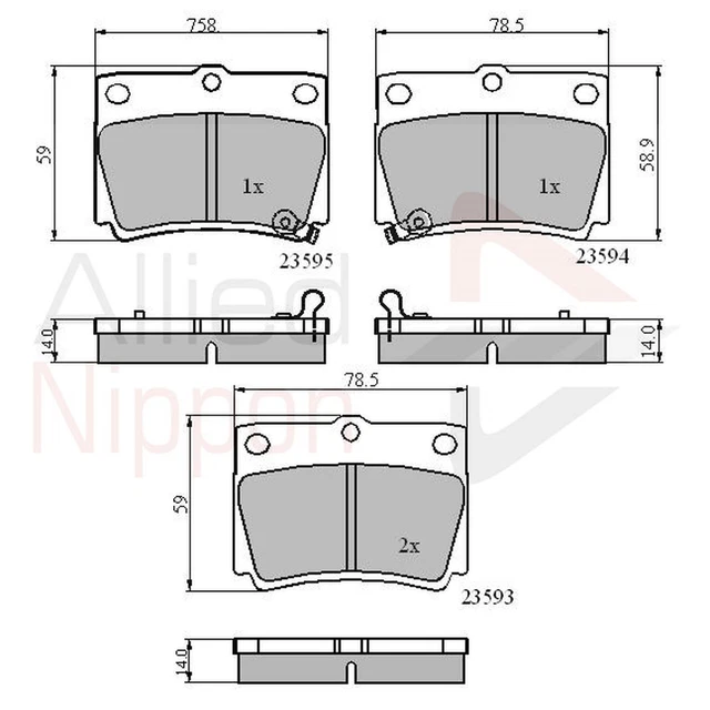 BRAKE PADS SET For Mitsubishi Pajero Sport 2.5 TD Rear 4605A783 ...