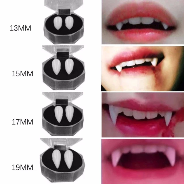 TEETH DENTURES TEETH Safe Resin Fangs Halloween Fangs 2pcs Teeth Fangs ...