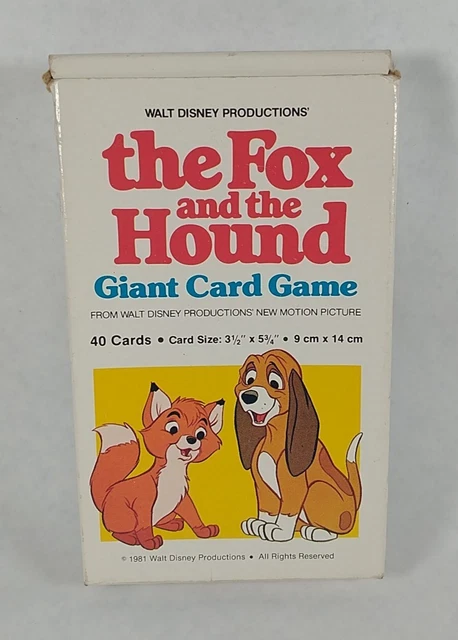 1981 THE FOX And The Hound Giant Card Game COMPLETE in box Whitman £16. ...