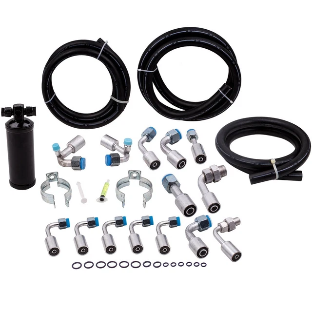 UNIVERSAL 134A AIR conditioning hose kit 4ft 5ft 6ft R-Ring Fittings ...