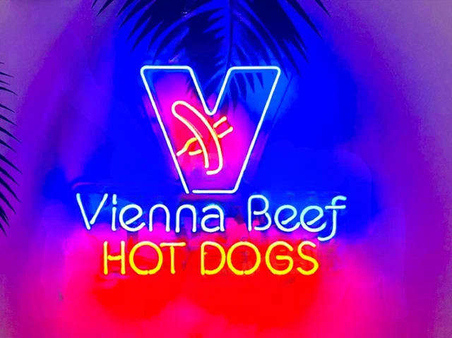 VIENNA BEEF HOT Dogs Neon Sign Light Restaurant Shop Window Bar Custom ...