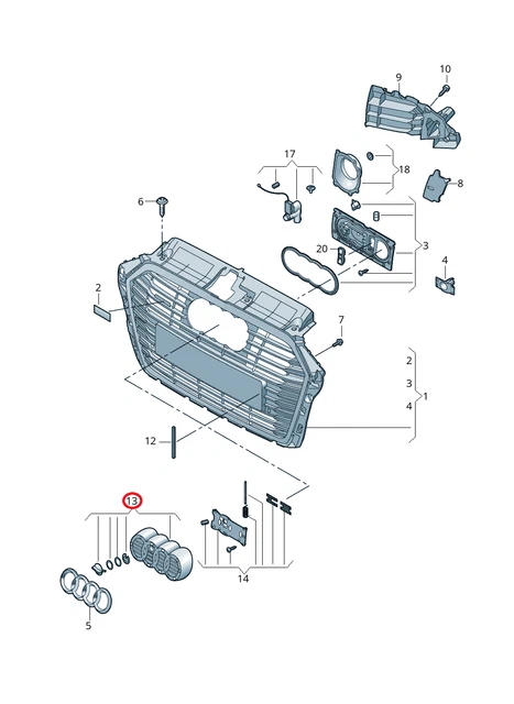 NEW GENUINE AUDI A3 8V E-Tron Front Bumper Charging Cover Socket ...