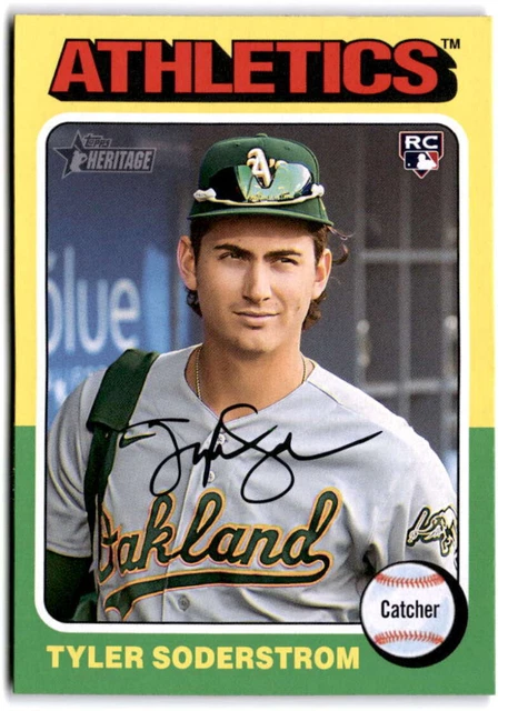 2024 TOPPS HERITAGE #471 TYLER SODERSTROM RC recrue Oakland Athletics ...