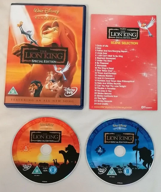 DVD - WALT Disney The Lion King 2 Disc Special Edition Animated Feature ...