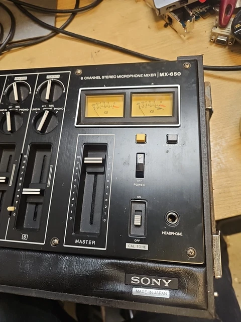 VINTAGE SONY MX 650 6 CHANNEL STEREO MIC / LINE MIXER -- 100% Untested ...