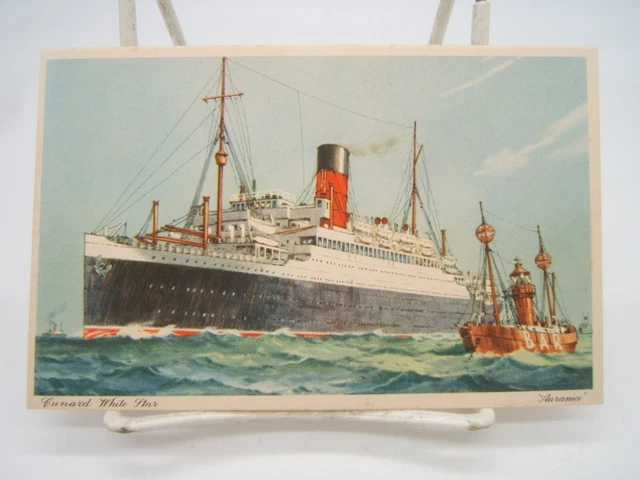 OLD POSTCARD CUNARD White Star Aurania Kenneth Shoesmith Unused £8.97 ...