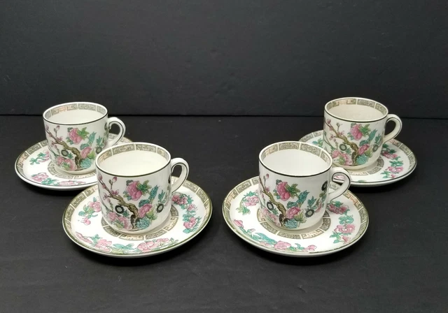 ANTIQUE JOHN MADDOCK & Sons Indian Tree Pattern Set 4 Demitasse Cups & Saucers £26.26 - PicClick UK
