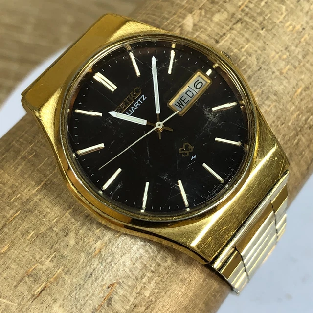 VINTAGE SEIKO QUARTZ 7123-8399 SQ Black Dial PRX style bracelet $47.45 ...