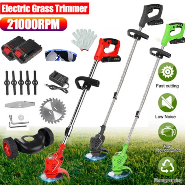 24V CORDLESS STRIMMER Grass Trimmer Electric Tree Cutter Garden Edger 2 Battery £45.99 - PicClick UK