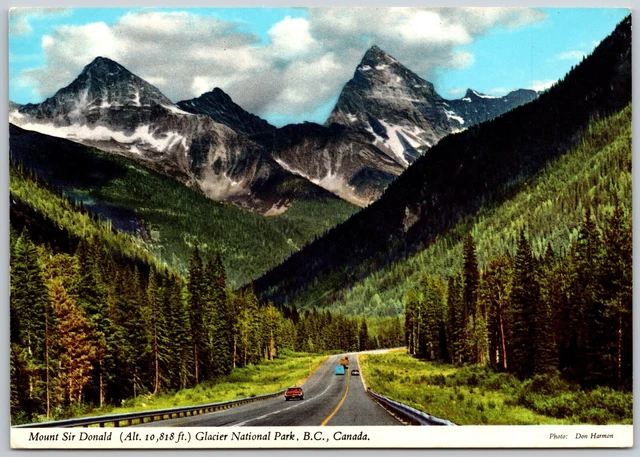 MOUNT SIR DONALD BC Glacier National Park Classic Cars Evergreen Trees ...