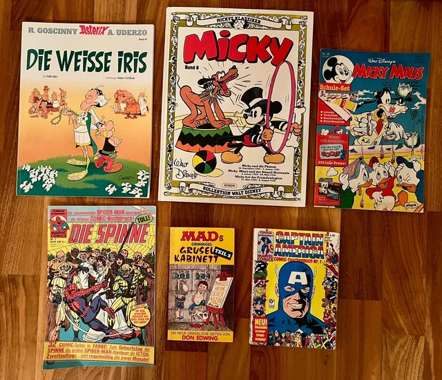 COMIC LOT 6x Micky, Die Spinne, Captain America, Mad, Asterix EUR 29,00 ...