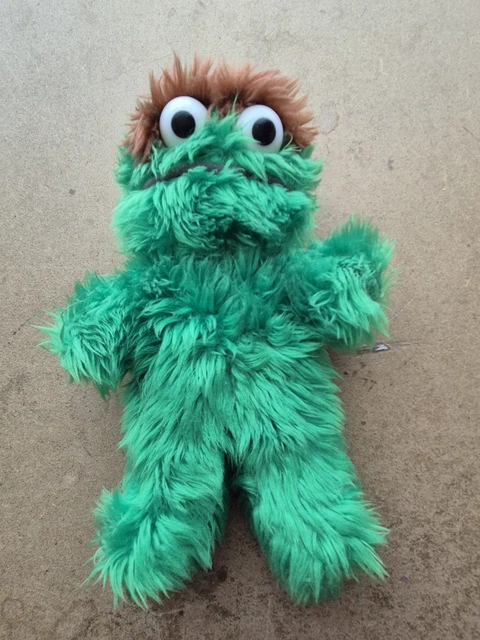 VINTAGE KNICKERBOCKER OSCAR the Grouch Plush Toy 23cm/ 9inch. Label ...
