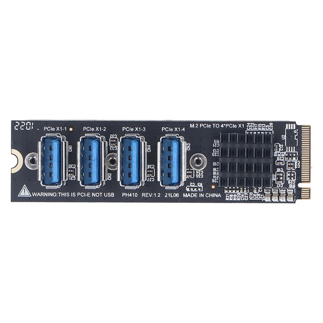 PCIE EXPANSION CARD M.2 Mkey PCIE To 4 Port PCIE X1 Expansion Card For ...