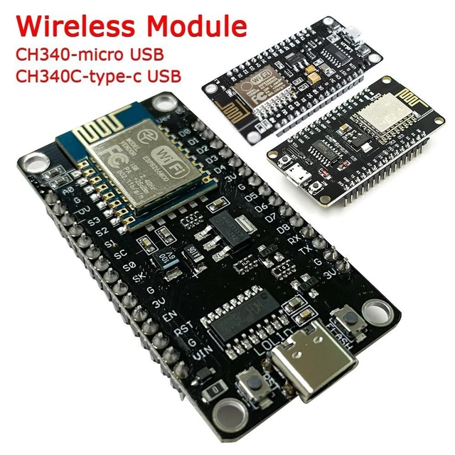 SCHEDA DI SVILUPPO modulo wireless basata su ESP8266 Port NodeMcu V3 CH340 CH340C EUR 4,49 ...