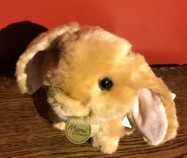 MIYONI BY AURORA Tan Lop Eared Bunny Rabbit Plush Toy Cuddly New With ...