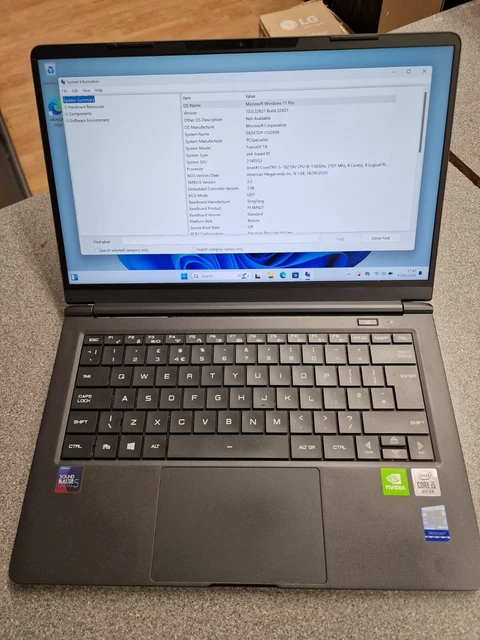 PC SPECIALIST FUSION 14 Laptop, i5-10210U 16GB 512SSD Win11 Geforce ...