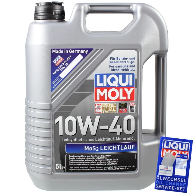 5L LIQUI MOLY MoS2 Huile Moteur 10W-40 + SCT-Germany Pack De Filtres ...