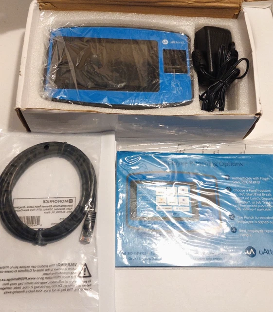 UATTEND BIOMETRIC FINGERPRINT Touch Tablet Time Clock System, Blue ...