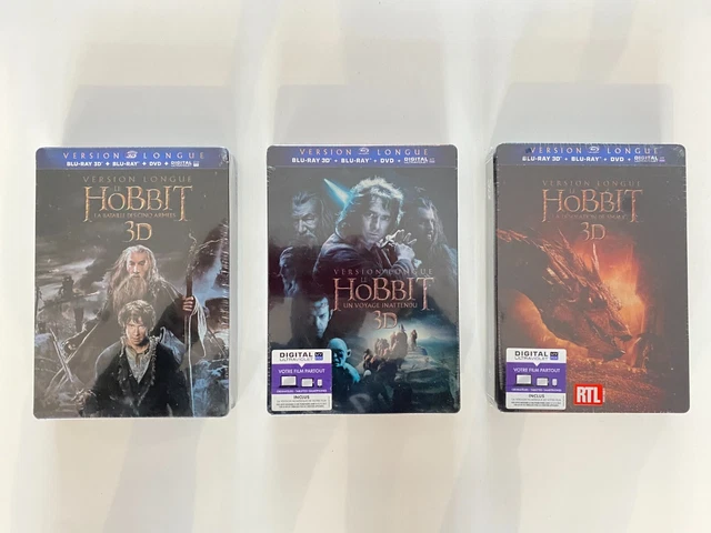 LE HOBBIT STEELBOOK JUMBO Trilogie Blu-Ray 3D + Blu-Ray + DVD + Digital NEUF EUR 130,00 ...
