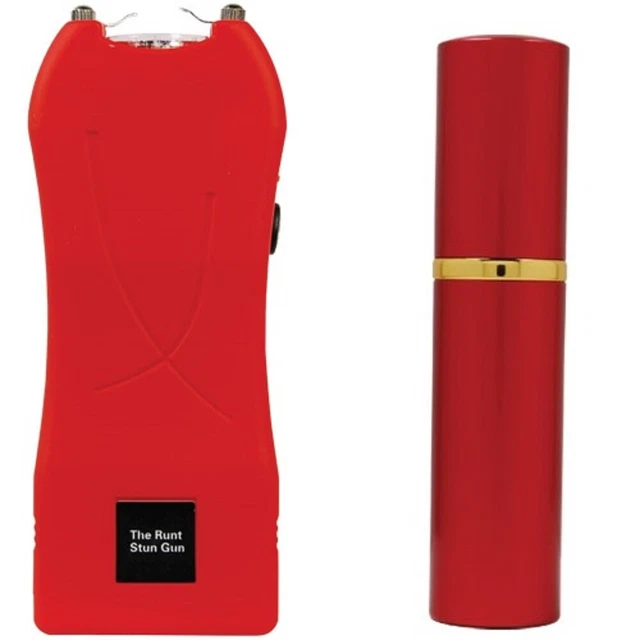 SELF DEFENSE COMBO Runt Stun Gun Red and Pepper Shot OC Pepper Spray ...