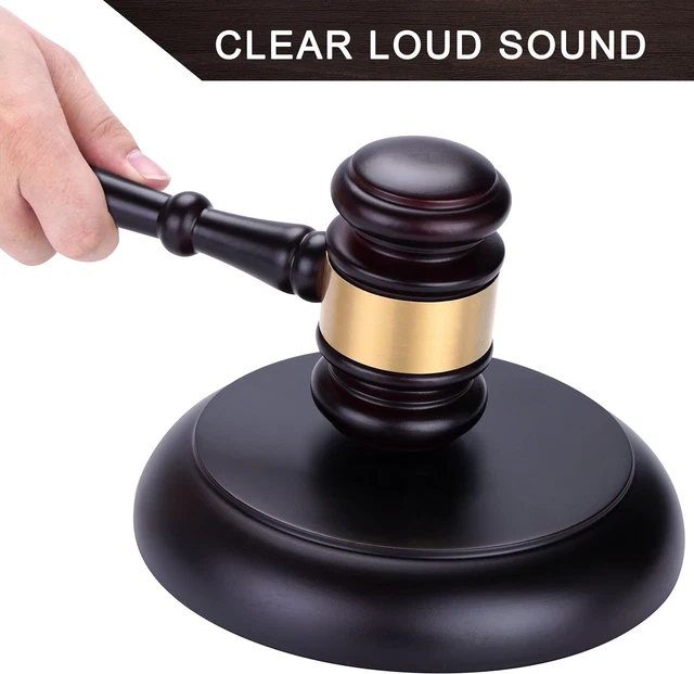 GAVEL,GAVEL AND BLOCK Set Wooden Judge Hammer Gavel Sound Block for ...