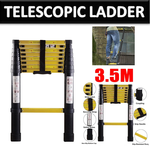 3.5M TELESCOPIC LADDERS Loft Ladder Multi-Purpose Extendable Steps ...