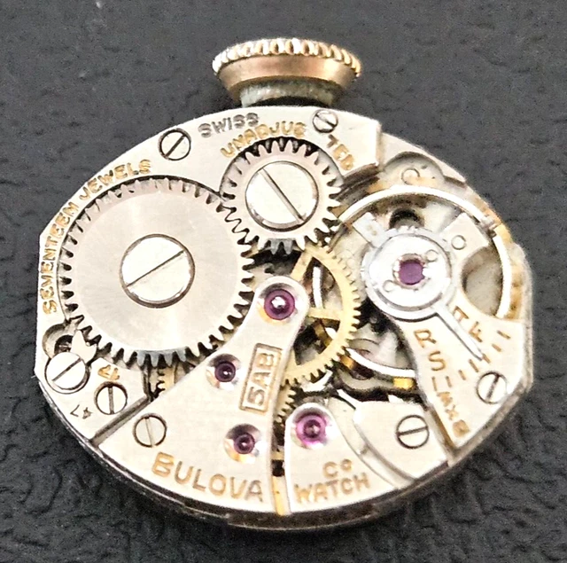 BULOVA 5AB 17J Swiss Watch Movement (Balance Runs With Rotation) Lot ...