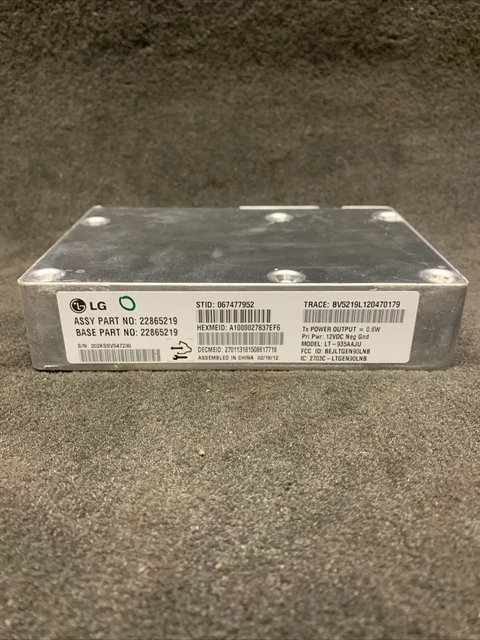 2012 BUICK LACROSSE Verano Communication Control Module 22865219 OEM ...