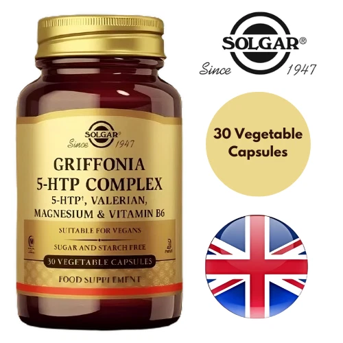 SOLGAR GRIFFONIA 5-HTP Complex 30 Vegetable Capsules Griffonia Seed ...