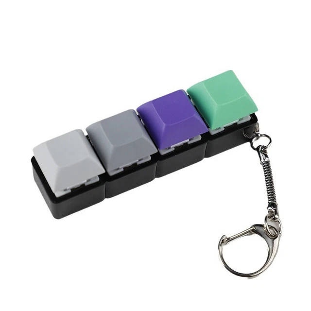 4-KEYS MECHANICAL KEYBOARD Key Toy Keychain Party Stress Relief DIY ...
