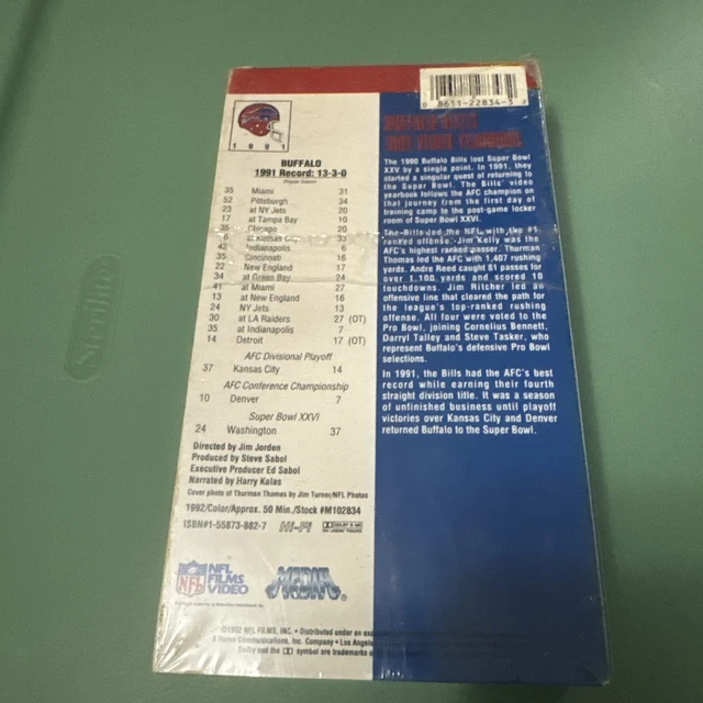 BUFFALO BILLS SUPER Bowl XXVI - AFC 1991 Champion Video Yearbook VHS £4 ...