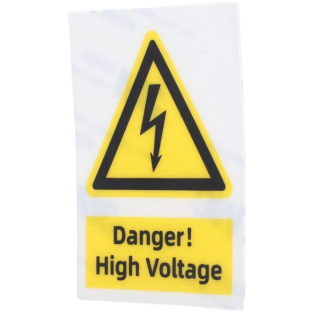 ELECTRIC HAZARD SIGN Panel Label Electrical Shock Stickers High Voltage ...