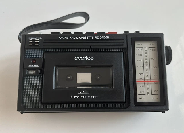 VINTAGE *NEW* EVERTOP Model MCTR-202 Cassette Tape Recorder AM/FM Radio ...