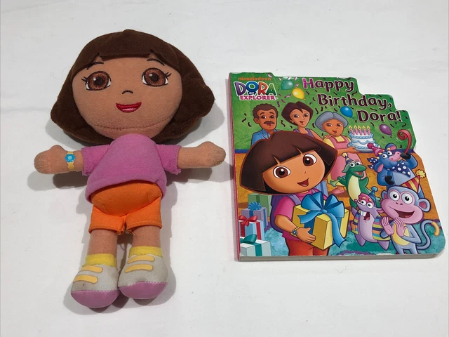 DORA PLUSH AND Book Happy Birthday Dora Board Book Bundle Nickelodeon ...