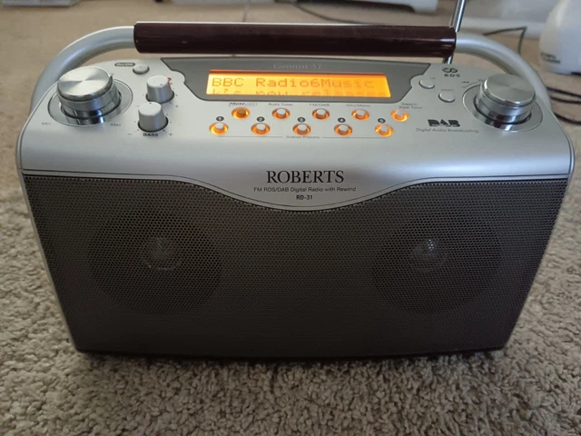 ROBERTS GEMINI 6 RD-6R FM RDS DAB Digital Receiver Radio Teak & Silver ...