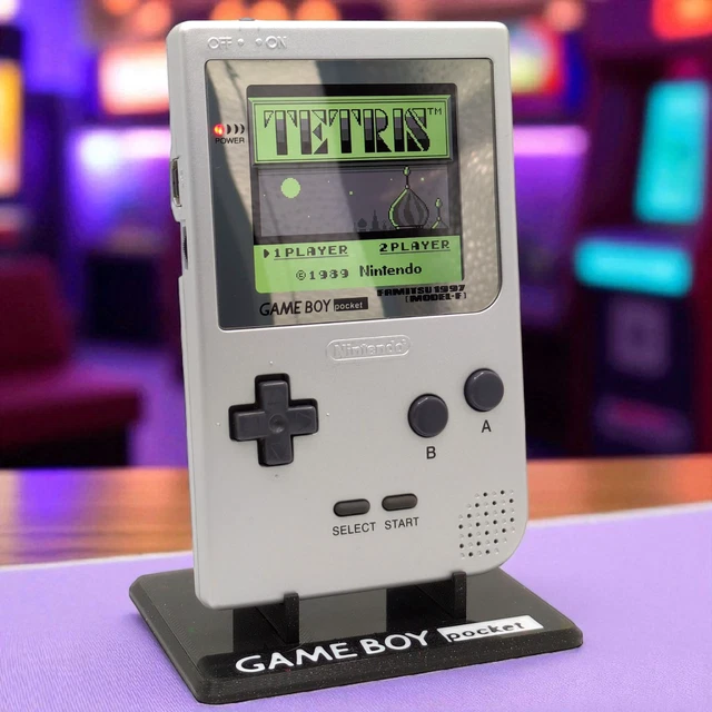 NINTENDO GAME BOY Pocket Silver with Backlit IPS and Display Stand $149 ...