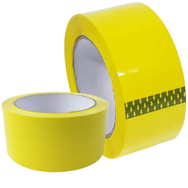 YELLOW PACKING TAPE 48Mmx66M Low Noise Adhesive Parcel Box Postal ...