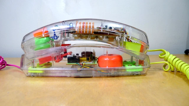 VINTAGE 1990'S CONAIR Color Brights Phone Clear Transparent Phone SW205 ...