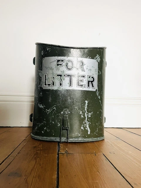 ANTIQUE INDUSTRIAL ORIGINAL 1950s Sign, Park Bin Interiors Storage ...